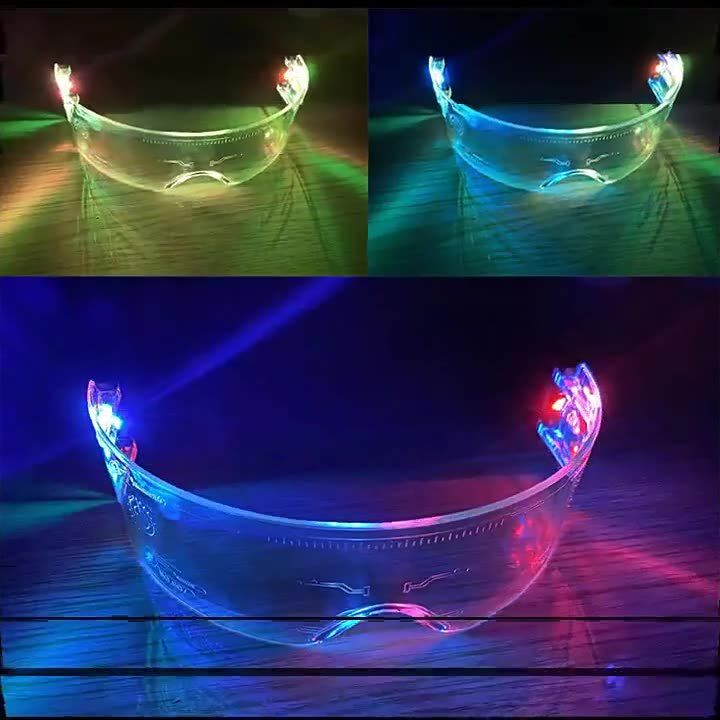 Huankai LED Luminous Glasses Party Bouncing Glasses Futuristic ...