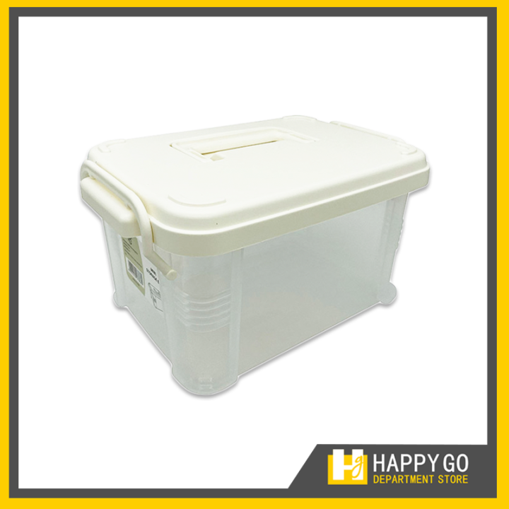 Happy Go Plastic Mini Storage Bin Storage Box with Durable Lid and ...