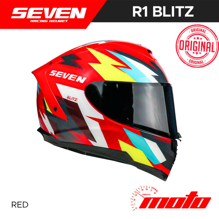 MOTO SEVEN R1 Blitz Full Face Dual Visor Helmet | Lazada PH