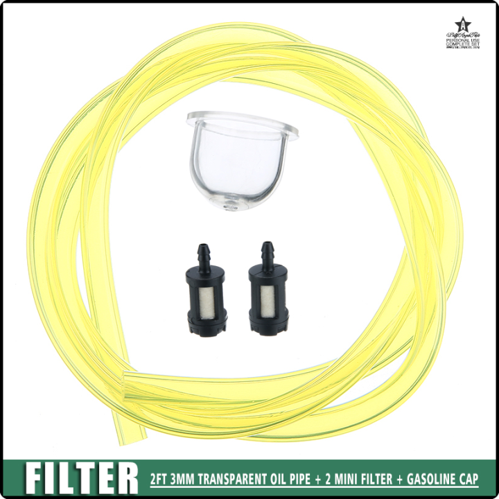 [hizha] 2ft 3mm Clear Fuel Gas Line Filter Snap Pipe Hose String Tube ...