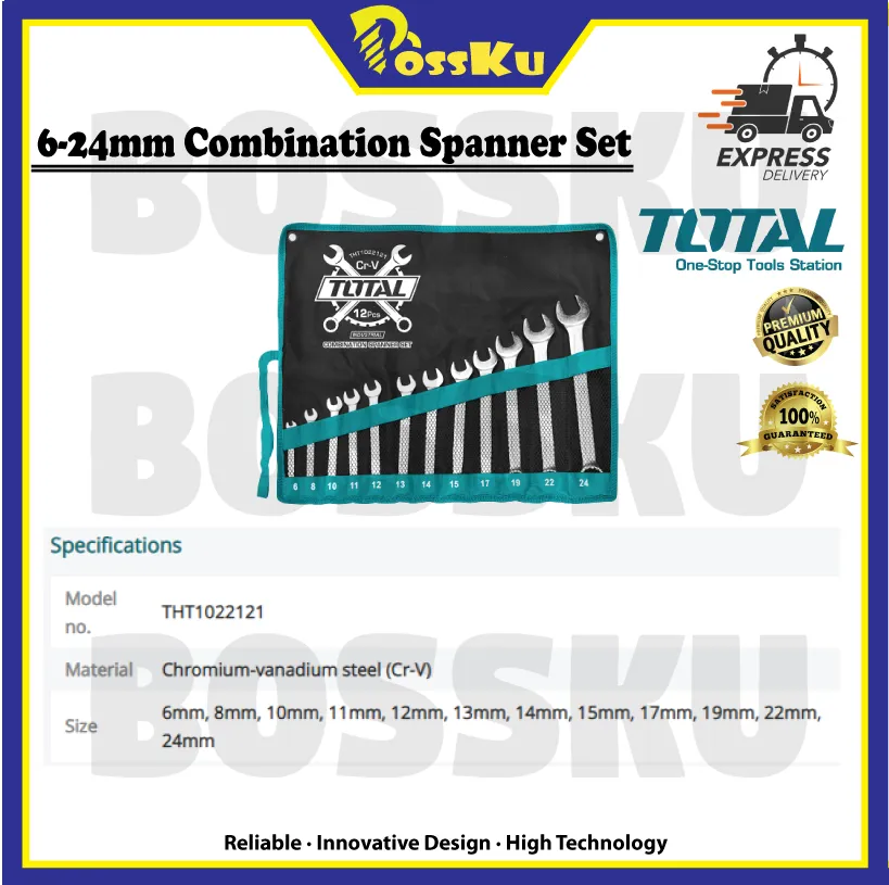 TOTAL 12 Pcs Combination Spanner Set THT1022121 (6-24mm) | Lazada