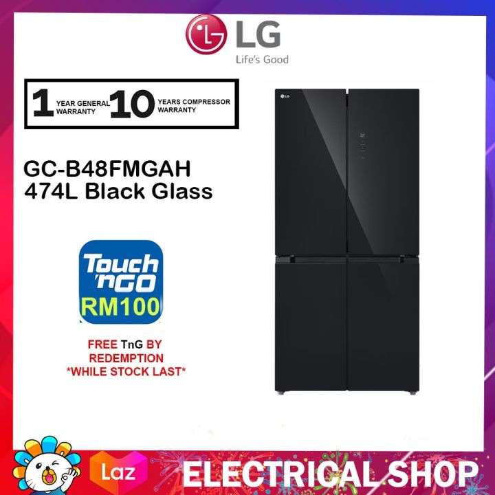 LG 474L French Door GC-B48FMGAH Fridge GCB48FMGAH (Black Glass)/ 594L ...