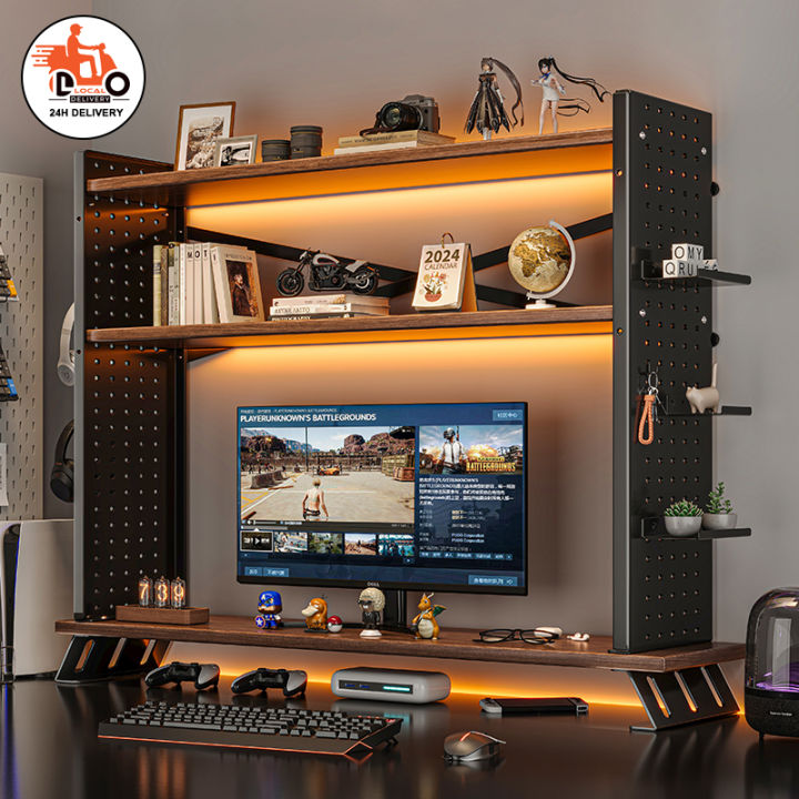 [1-2 Day Delivery] Computer Monitor Stand Wooden Monitor Riser Shelf ...