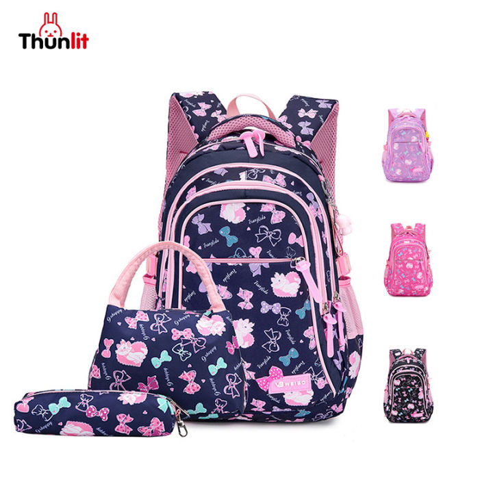 Thunlit Backpack for Teen Girls 3PCs Set Black Purple Blue Rose Red ...
