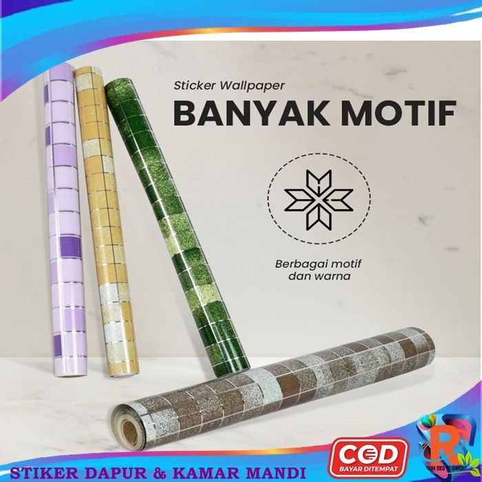 STIKER DAPUR Anti Air Panas Minyak & Api WALLPAPER DINDING Kitchen Set ...