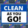 CLAYGO Clean as you go Signage waterproof sticker pvc plastic ...