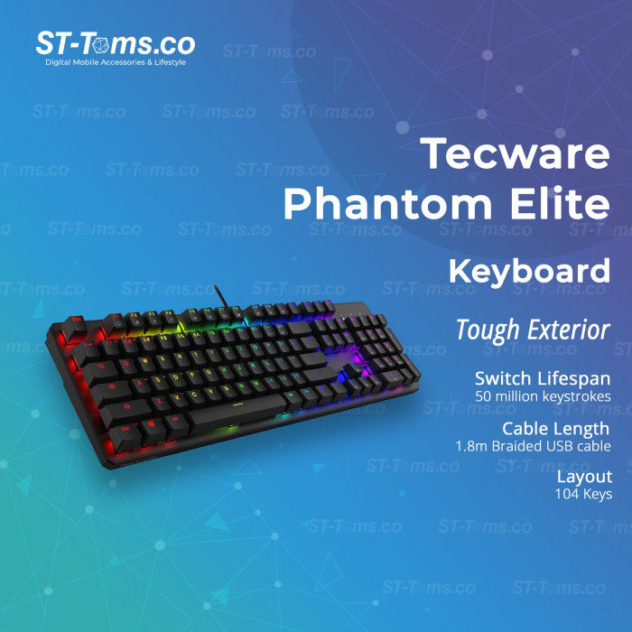 Tecware Phantom Elite 104 RGB Gateron Switch Mechanical Keyboard, Warna ...