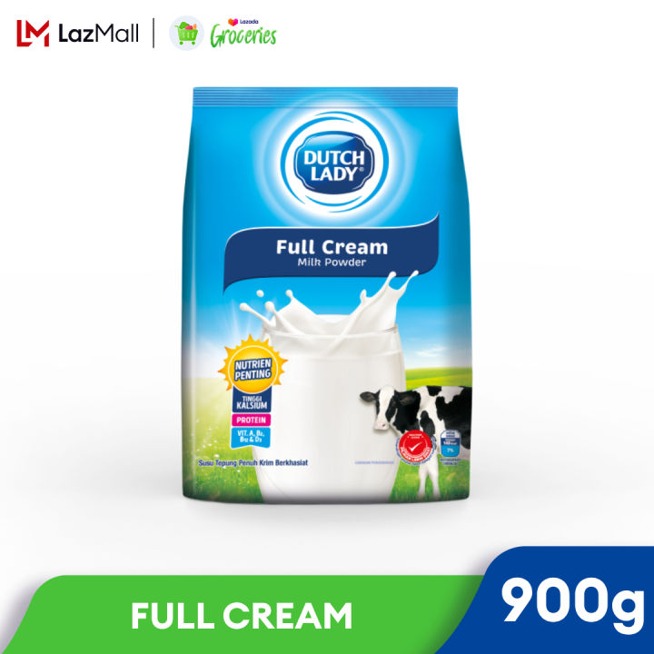DUTCH LADY MILK POWDER FULL CREAM POUCH 900G | Lazada