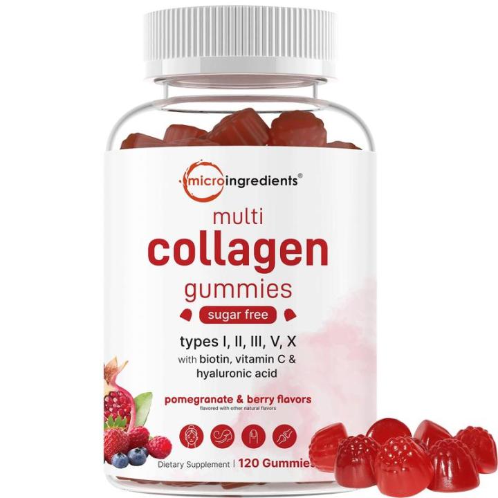 Micro Ingredients Multi Collagen Peptides Gummy, 120 Counts | Sugar ...