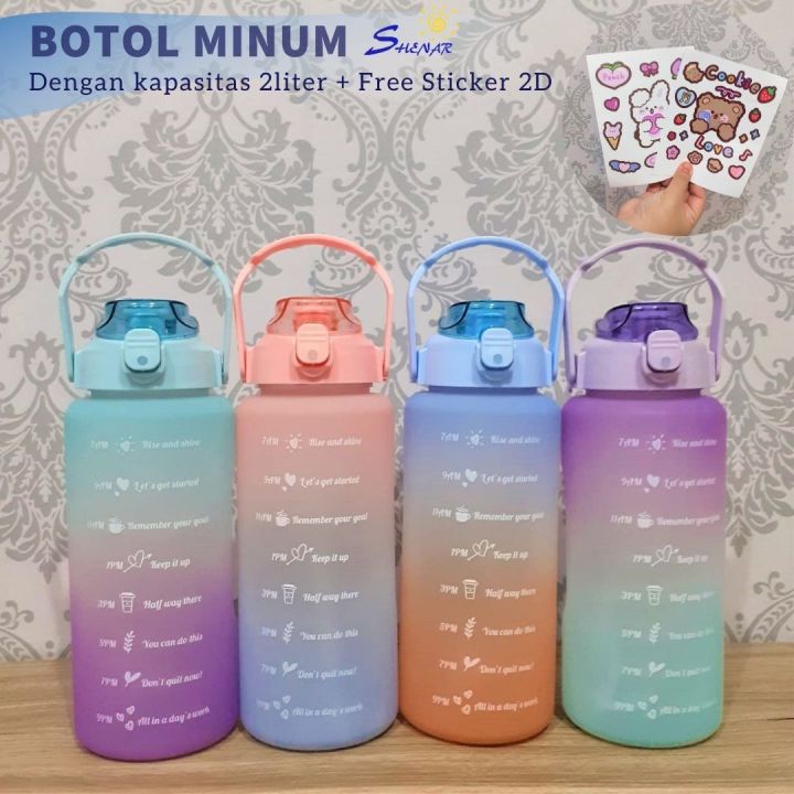 Botol Minum Kekinian 2 Liter Botol Minum Viral Botol Minum Motivasi ...