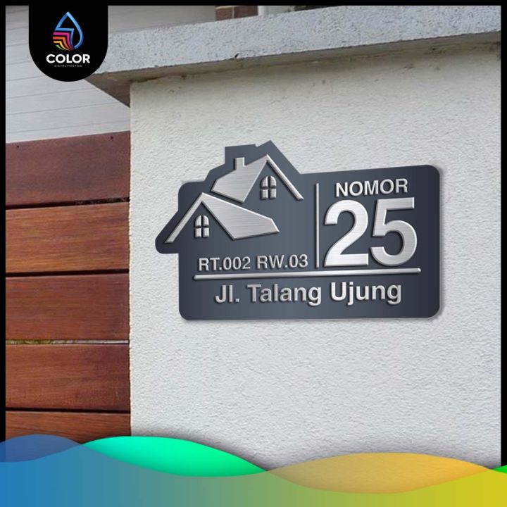 Nomor Rumah Akrilik Special Metalic / Nomor Rumah Metalic Stiker ...