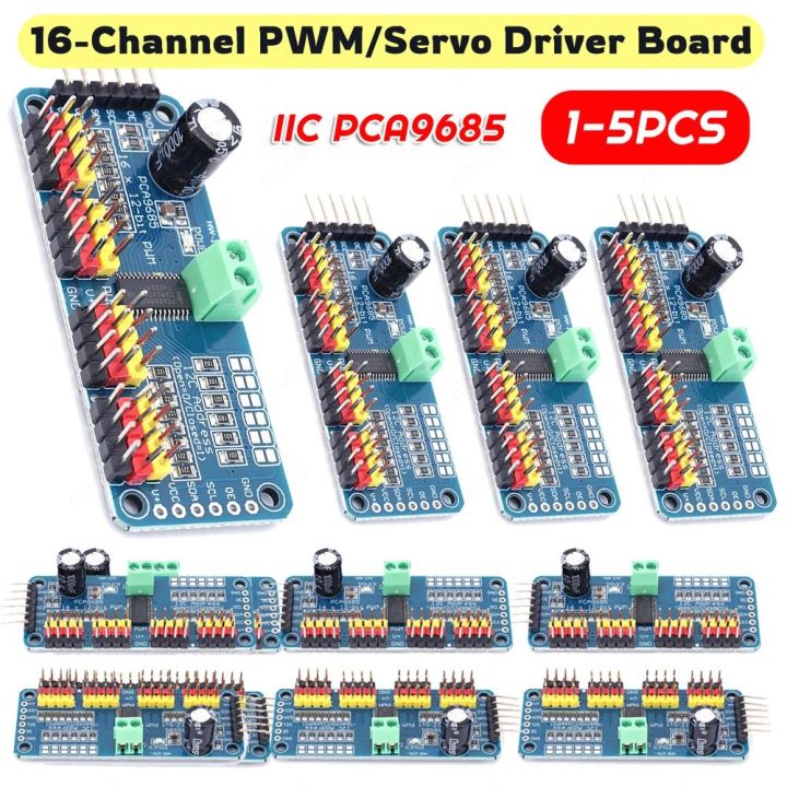 PCA9685 Driver Module IIC Interface 16 Channel 12-Bit PWM Servo Motor Driver Board Controller ...