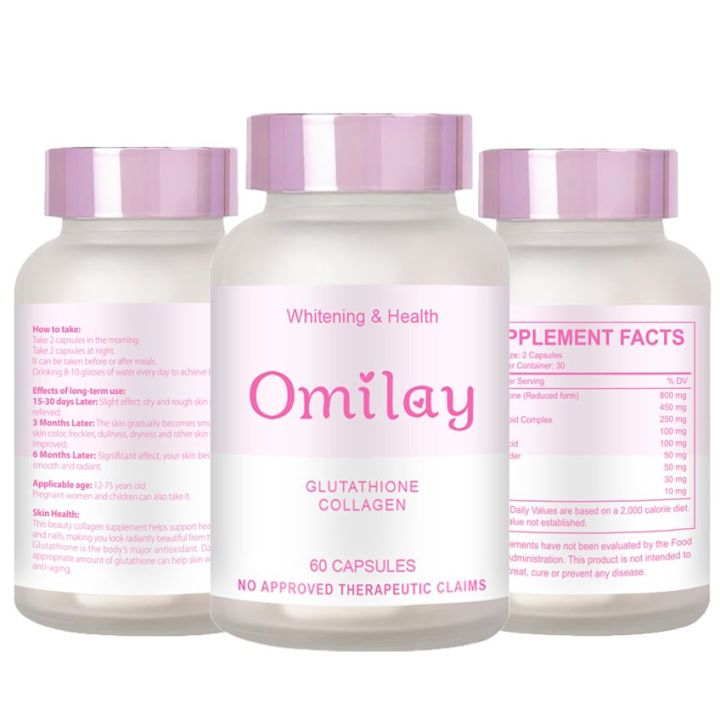 Omilay Glutathione Collagen Capsules Vitamin C Beauty Supplement Skin ...