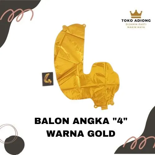 GOLD BALLOONS - BALON ANGKA 4 | Lazada Indonesia