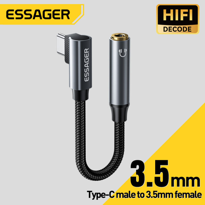 Essager สายอะแดปเตอร์เสียงศอกเสียง HIFI ชนิดอะแดปเตอร์เสียง-C ถึง3.5มม. ...