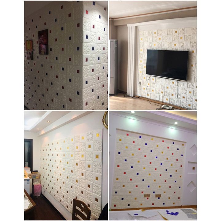 Wallpaper ceiling foam wall paper adhesive wall decor 3d wall sticker ...