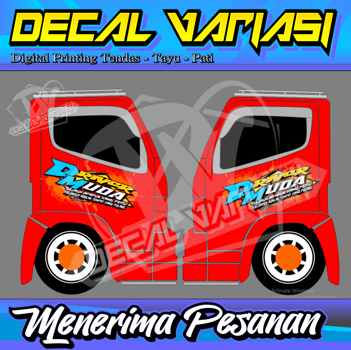 [Terbaru] Stiker Decal Pintu Kanan Kiri Truk Canter Driver Muda Stiker ...