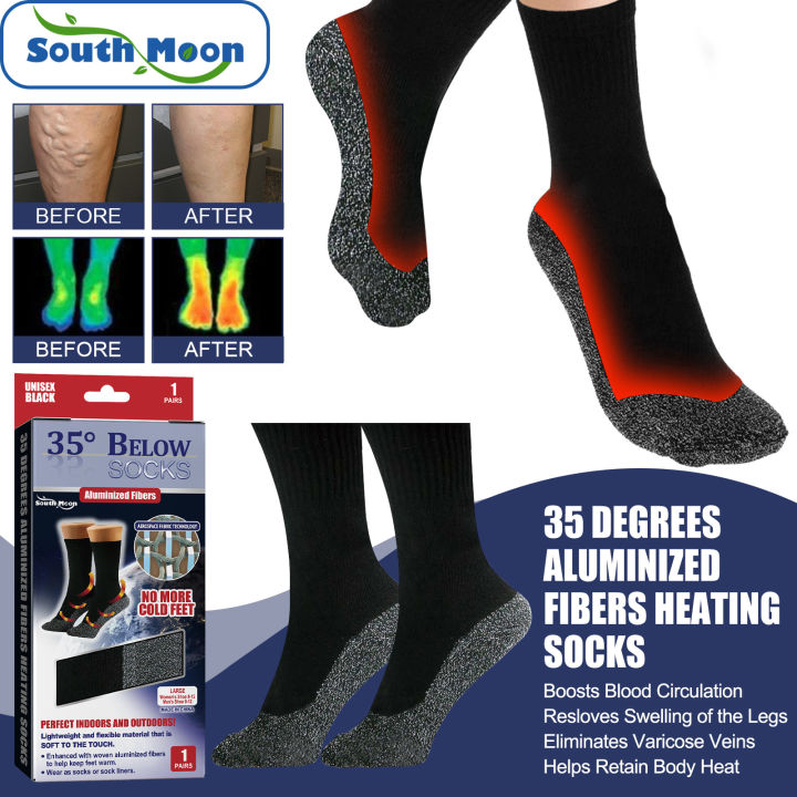 South Moon Fibers Heating Socks Winter Self-heating Health Care Socks ...