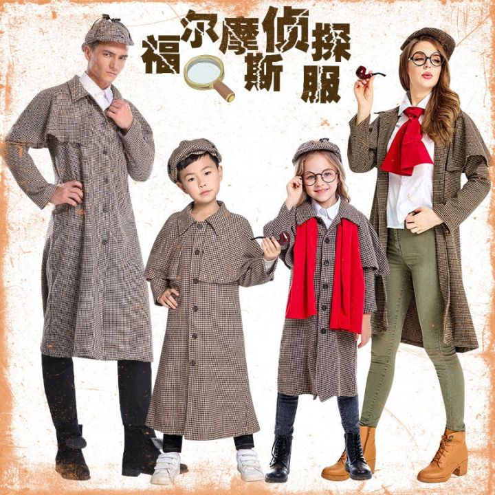 👑👗 Halloween Detective Sherlock Holmes cos detective costume children ...