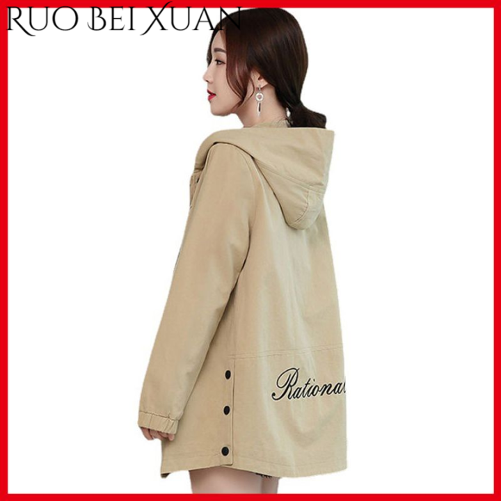 Ruo Bei Xuan เสื้อฮู้ดสำหรับผู้หญิง,ซิปเสื้อแขนยาวเสื้อฝนน้ำหนักเบามี ...