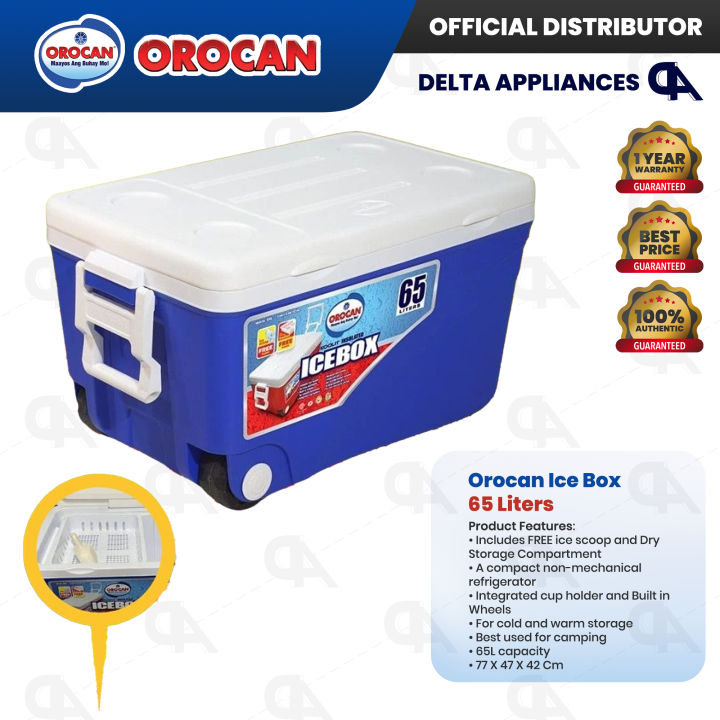 Orocan Icebox 65 Liters Koolit Insulated Ice Box with wheels free scoop ...