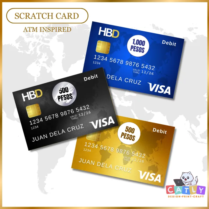 10PCS SCRATCH CARD | CUSTOMIZABLE SCRATCH CARD | ATM INSPIRED | FOR ALL ...