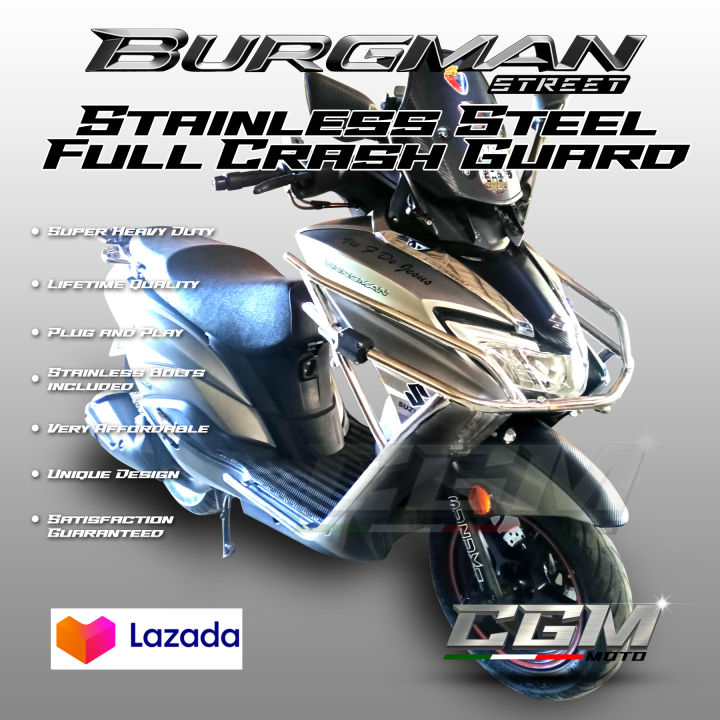 ⭐️Suzuki Burgman Armor Crash Guard Full/Half w/MDL Bracket, Budget Meal ...
