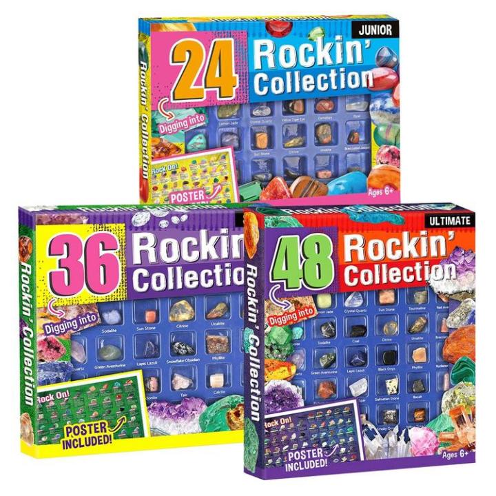 Rock Collection Box Gemstones and Crystal Collection Educational Kit ...