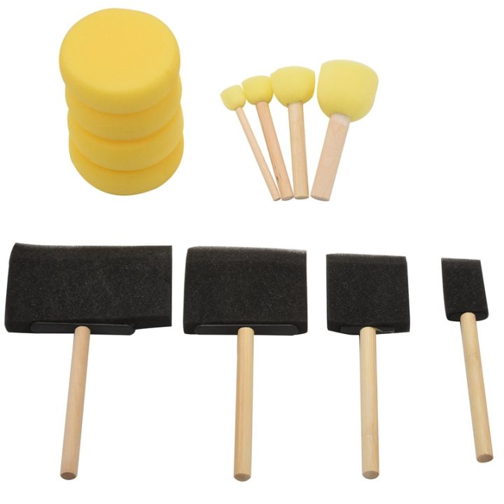 Round Paint Foam Sponge Brush Various Shaped and Sized, Watercolor ...