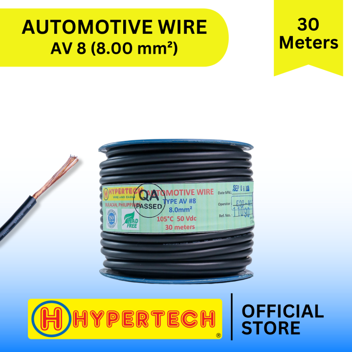 Hypertech Automotive Wire #8 - 30meters - Automotive - Stranded - Pure ...