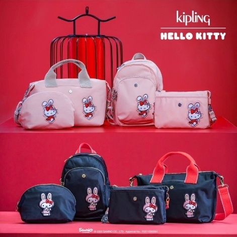 Limited Edition 2024 kipling x Hello Kitty DELIA MINI bucket bag, shoulder bag, women's bag ...