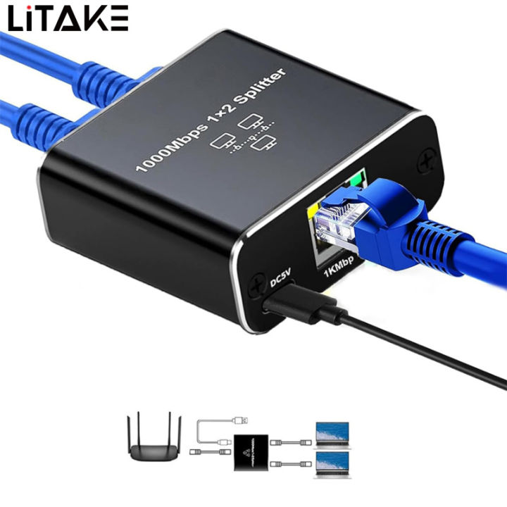 Ethernet Splitter 1 To 2 High Speed 1000Mbps Ethernet Splitter Network ...