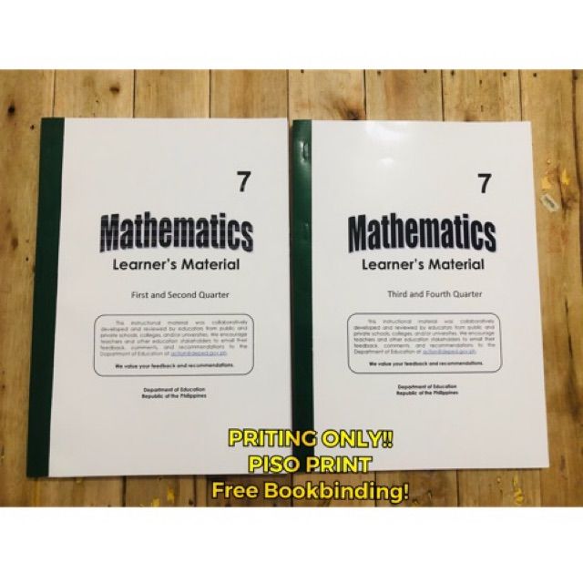 Grade 7 | Math | Module Workbook | Colored Printing Services at Php1.00 ...