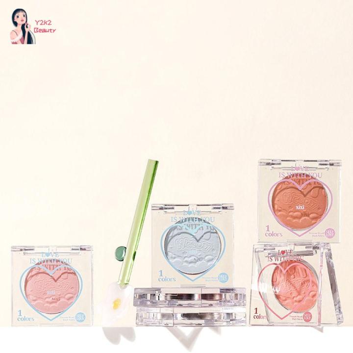 Y2K2 ติดทนนาน หัวใจขาวดำบลัช เพิ่มความกระจ่างใส มัลติฟังก์ชั่ สีทาแก้มขาวดำ แบบพกพาได้ กันน้ำกัน ...
