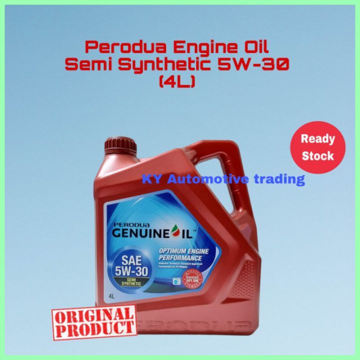 PERODUA 5W-30 Semi Synthetic Engine Oil 4L For MYVI ATIVA ALZA ARUS ...