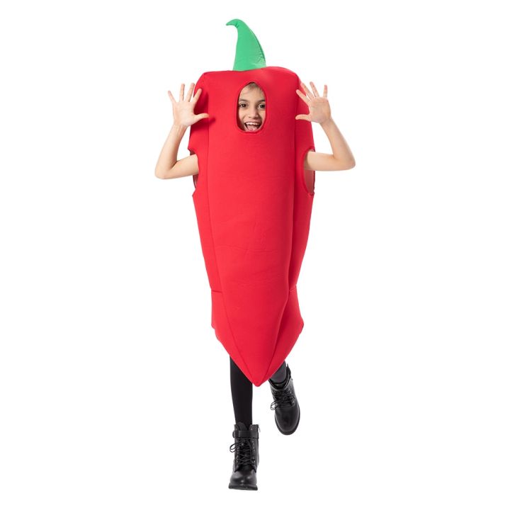 Eraspooky Funny Chili Children Halloween Costumes Red Pepper Cosplay ...
