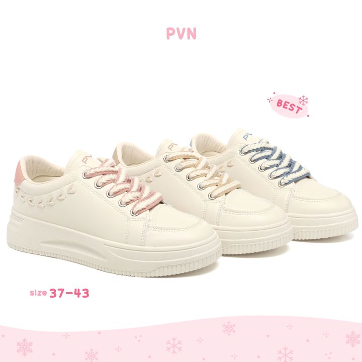 PVN Seola Sepatu Sneakers Wanita Import Sport Shoes Cream 279 | Lazada ...