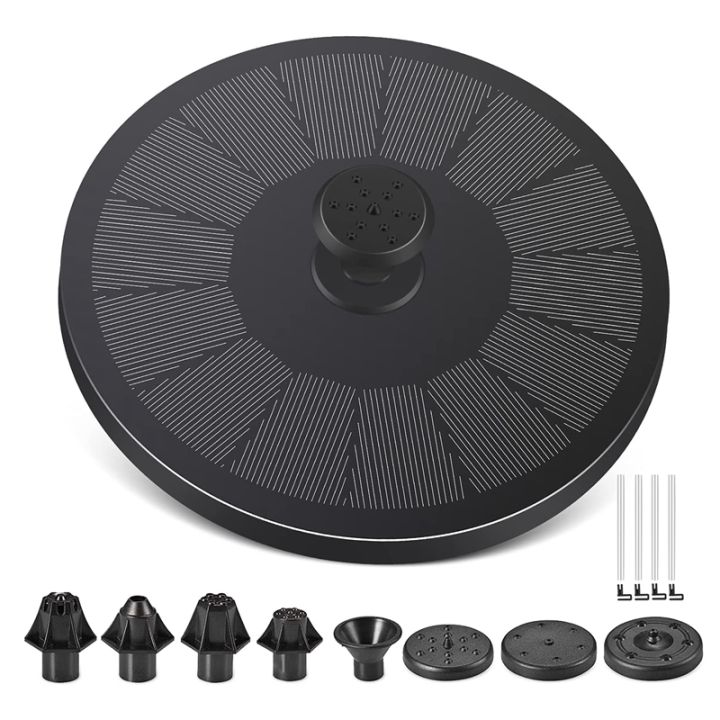 Solar Fountain Pump,2.2W Floating Solar Pond Fountain 8 Nozzles,Solar ...