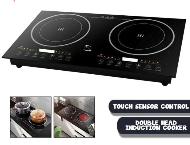 Induction Cooker Double Head, 220V 4000W Countertop Double Burner ...