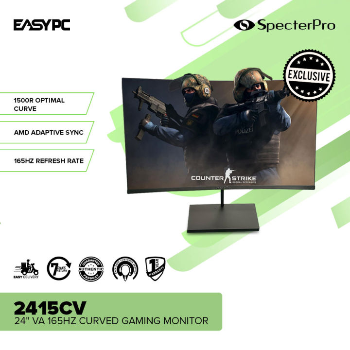 EasyPC | SPECTERPRO 2415CV 24 Inch VA 165Hz Curved Gaming Monitor For ...