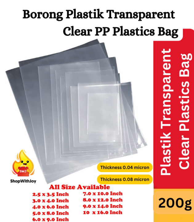 【ShopWithJoy】Borong Plastik Transparent Clear Plastics Bag Poly Plastic ...
