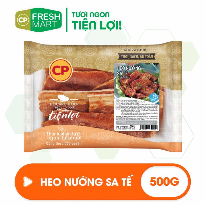 [Giao HCM] Heo Nướng Sa Tế CP 500g - Thịt Heo Tẩm Ướp Sẵn CP Foods - Thơm ngon tiện lợi - CP ...