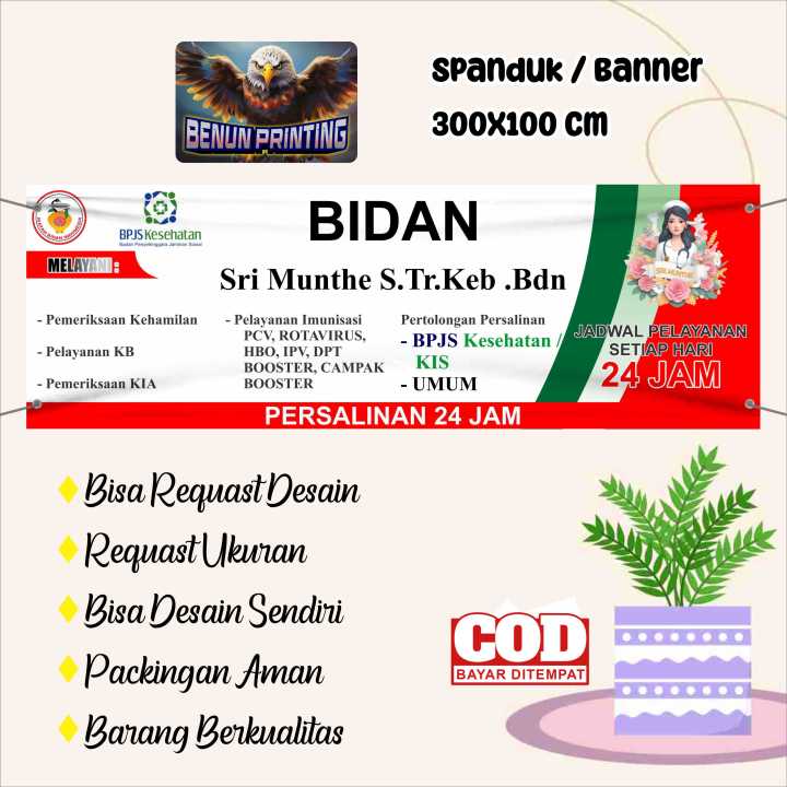 Spanduk Banner 300X100 Bidan Custom Desain | Lazada Indonesia
