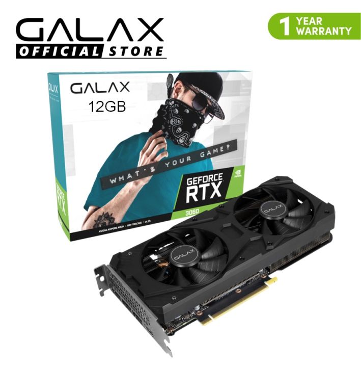 GALAX RTX3060 1-Click OC 12GB GDDR6 192Bit Dual Fan, HDMI x3 Display ...