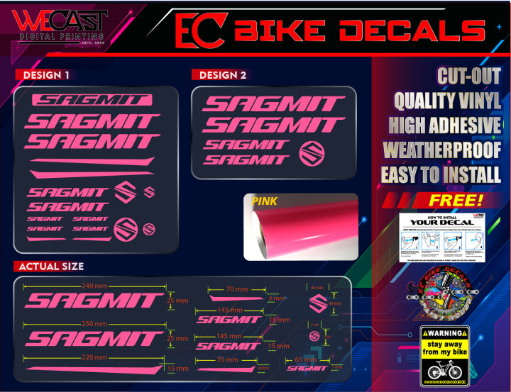 SAGMIT BIKE FRAME DECALS | Lazada PH