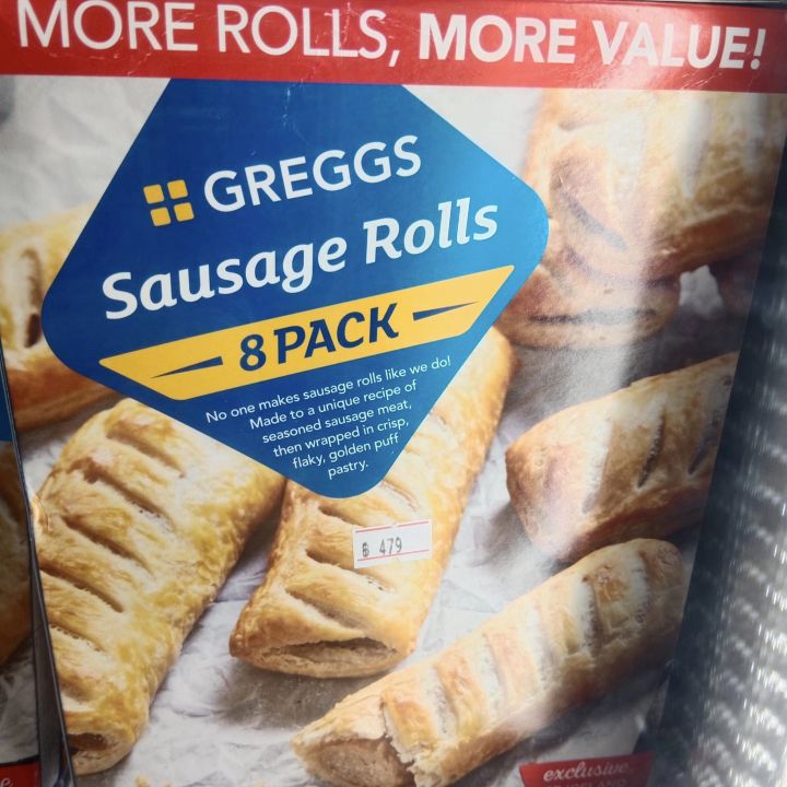GREGGS English Sausage Rolls * 8 PACK * INCLUDES POLY BOX AND FROZEN GEL PACK / 860g | Lazada.co.th