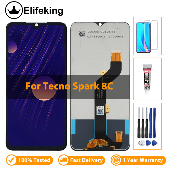 AAA+++ High Quality For Tecno Spark 8C KG5K KG5J LCD Display Touch Screen Digitizer Assembly ...