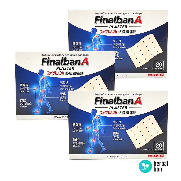 [3 BOXES]FinalbanA Anti-inflammatory Analgesic Plaster 20's | Lazada ...