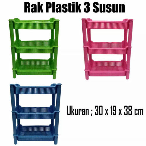 Rak Mini Plastik Susun 3 Segi Rak Plastik Segi Kecil Serbaguna/ Rak ...