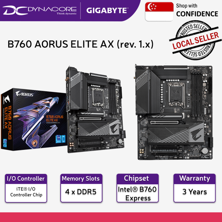 Gigabyte B760 AORUS ELITE AX D5 / DDR5 LGA1700 Intel B760 ATX ...